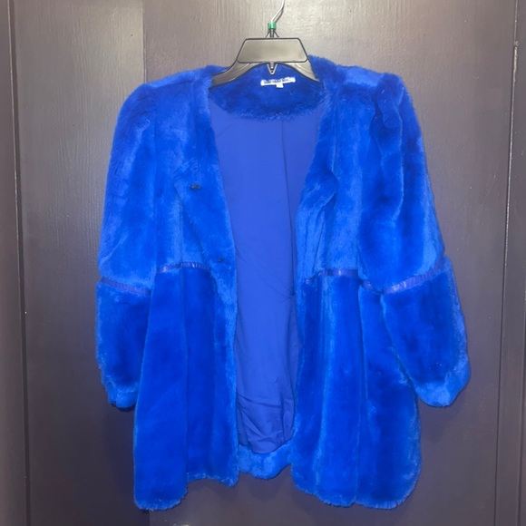 Jackets & Coats | Stunning Royal Blue Short Faux Fur | Poshmark